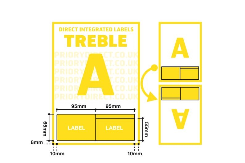 Treble Integrated Labels Style A - 1000 Sheets
