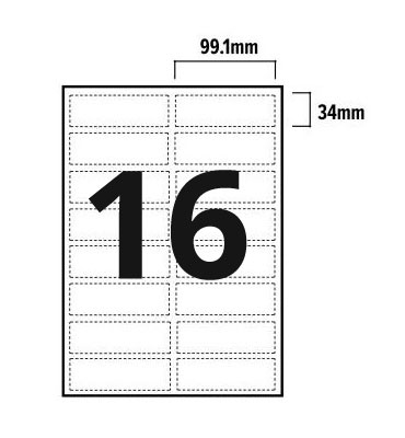 Printer Labels - 16 Per Sheet - Round Corners | 500 Sheet Bulk Packs