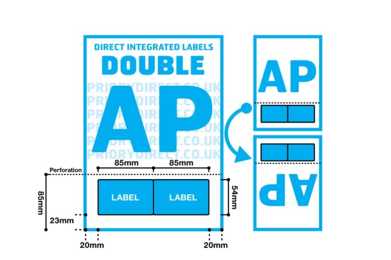Double Integrated Labels Style AP - 100 Sheets - Bulk Savings