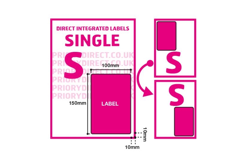 Single Integrated Labels Style S - 100 Sheets | Priory Direct
