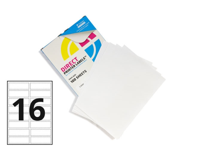 Printer Labels - 16 Per Sheet - Round Corner Labels - 100 Sheets
