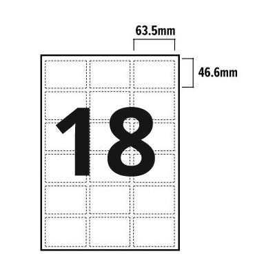 Printer Labels - 18 Per Sheet - Round Corner Labels - 100 Sheets