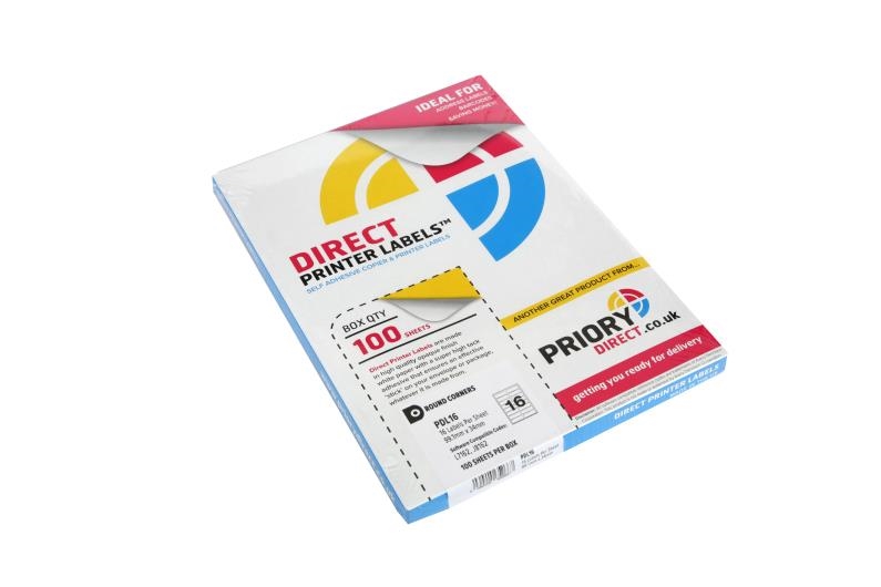 Printer Labels - 18 Per Sheet - Round Corner Labels - 100 Sheets