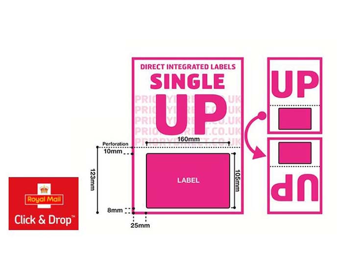 Single Integrated Labels Style UP - 1000 Sheets | Priory Direct