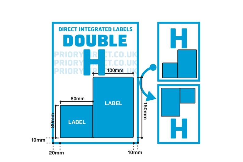 Double Integrated Labels Style H - 100 Sheets | Priory Direct