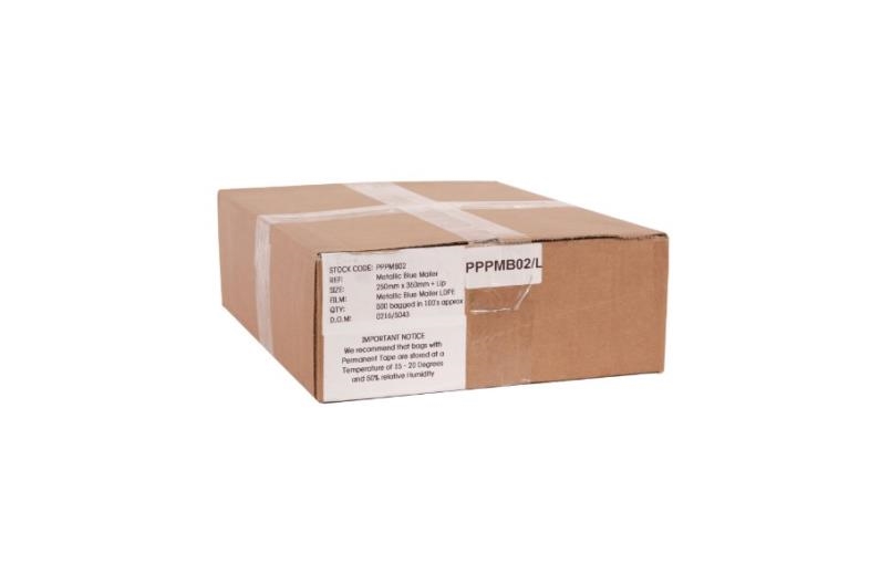 356 x 216mm Metallic Blue Poly Mailers - Same Day Despatch