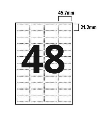 Printer Labels - 48 Per Sheet - Round Corner Labels - 100 Sheets