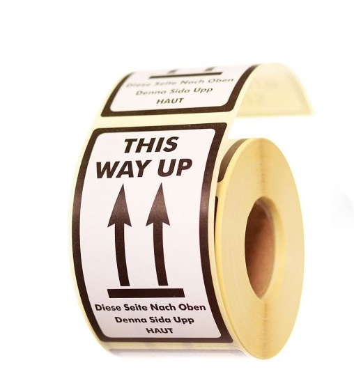 High Quality Low-Cost This Way Up Packaging Labels
