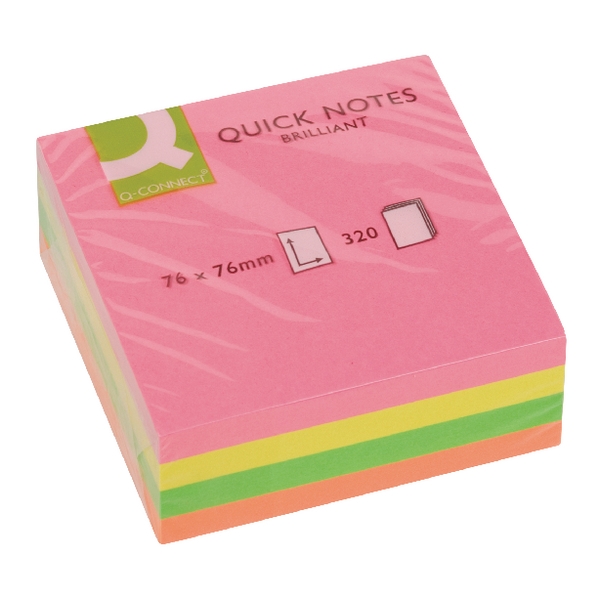 76 x 76mm Neon Sticky Notes Cube| Priory Direct