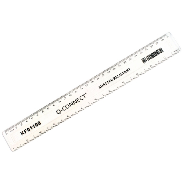 30cm Ruler - Clear Shatterproof| Priory Direct