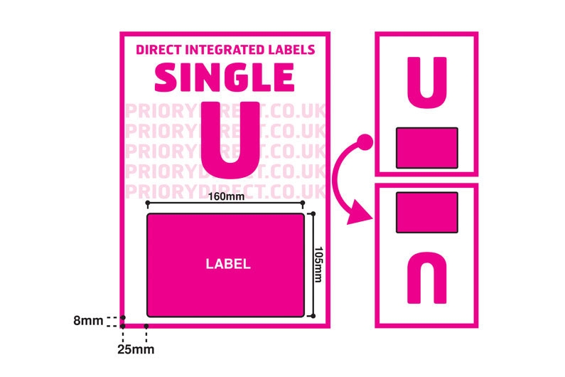 Single Integrated Labels - Style U - 1000 Sheets | Priory Direct