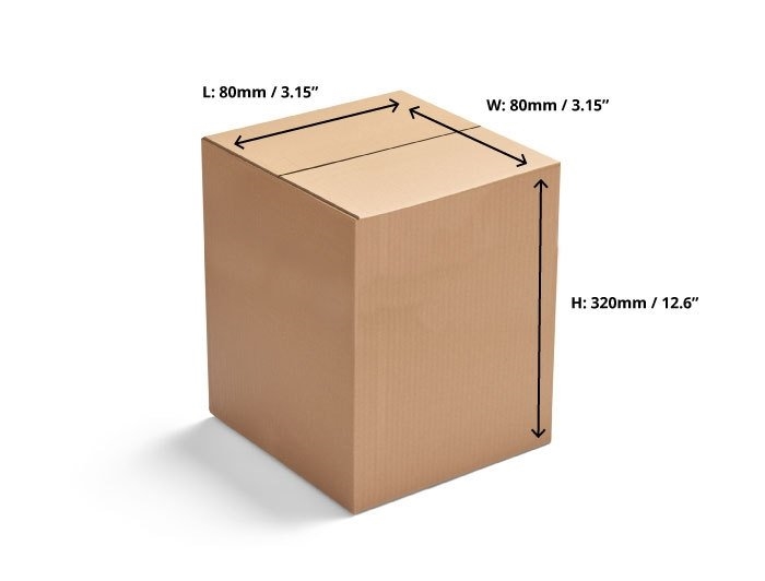 80 x 80 x 320mm Single Wall Cardboard Boxes | Eco Friendly Packaging