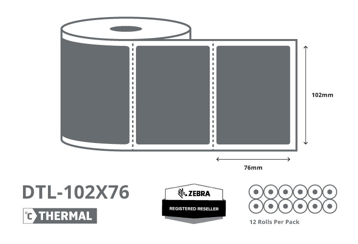 102 x 76mm Zebra Labels From Priory Direct