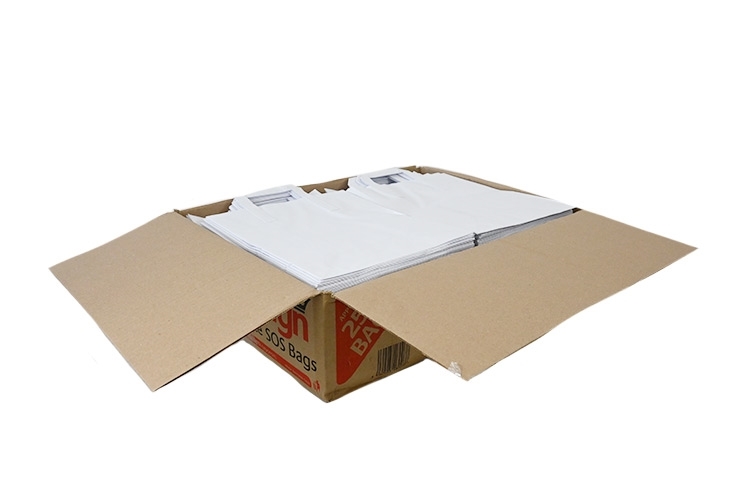 White Paper Carrier Bags - Flat Handles - 250 x 140 x 300mm