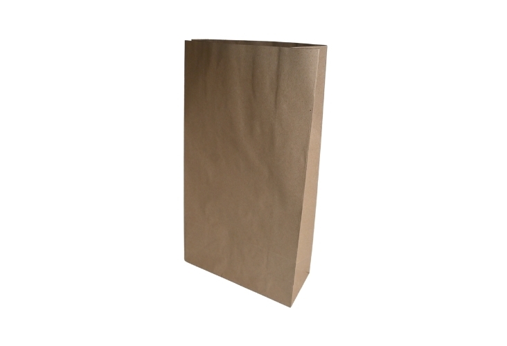 Brown Block Bottom Paper Bags - Flat Handles - 320 x 160 x 350mm