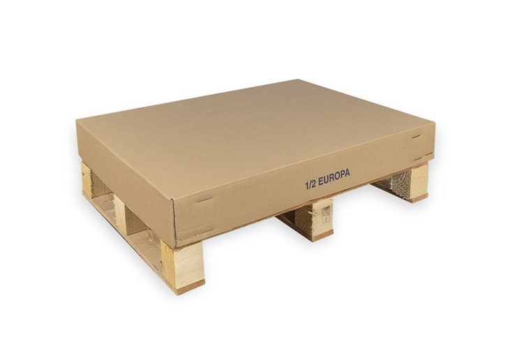 Cardboard Half Euro Pallet Boxes - With Pallet - 770 x 570 x 660mm