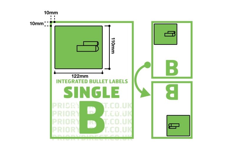 Single Bullet Integrated Labels Style B - 1000 Sheets