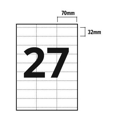 27 Labels Per Sheet - Square Corner Labels - 500 Sheets Packs From ...