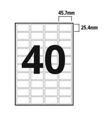 Printer Labels - 40 Per Sheet - Round Corner Labels - 100 Sheets