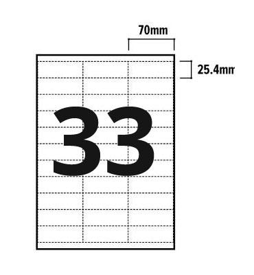 33 Labels Per Sheet - Square Corner Labels - 500 Sheets from Priory Direct
