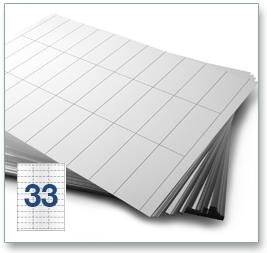 33 Labels Per Sheet - Square Corner Labels - 500 Sheets from Priory Direct