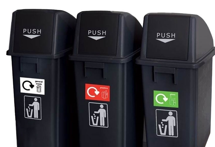 Recycling Bins - 60L - With 5 Recycling Labels | Priory Direct