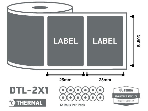 51 x 25mm Zebra Labels - Single Roll | Priory Direct